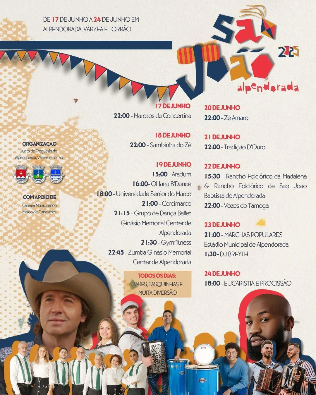 Festas de São João 2025 – Alpendorada - Agenda de Concertos
