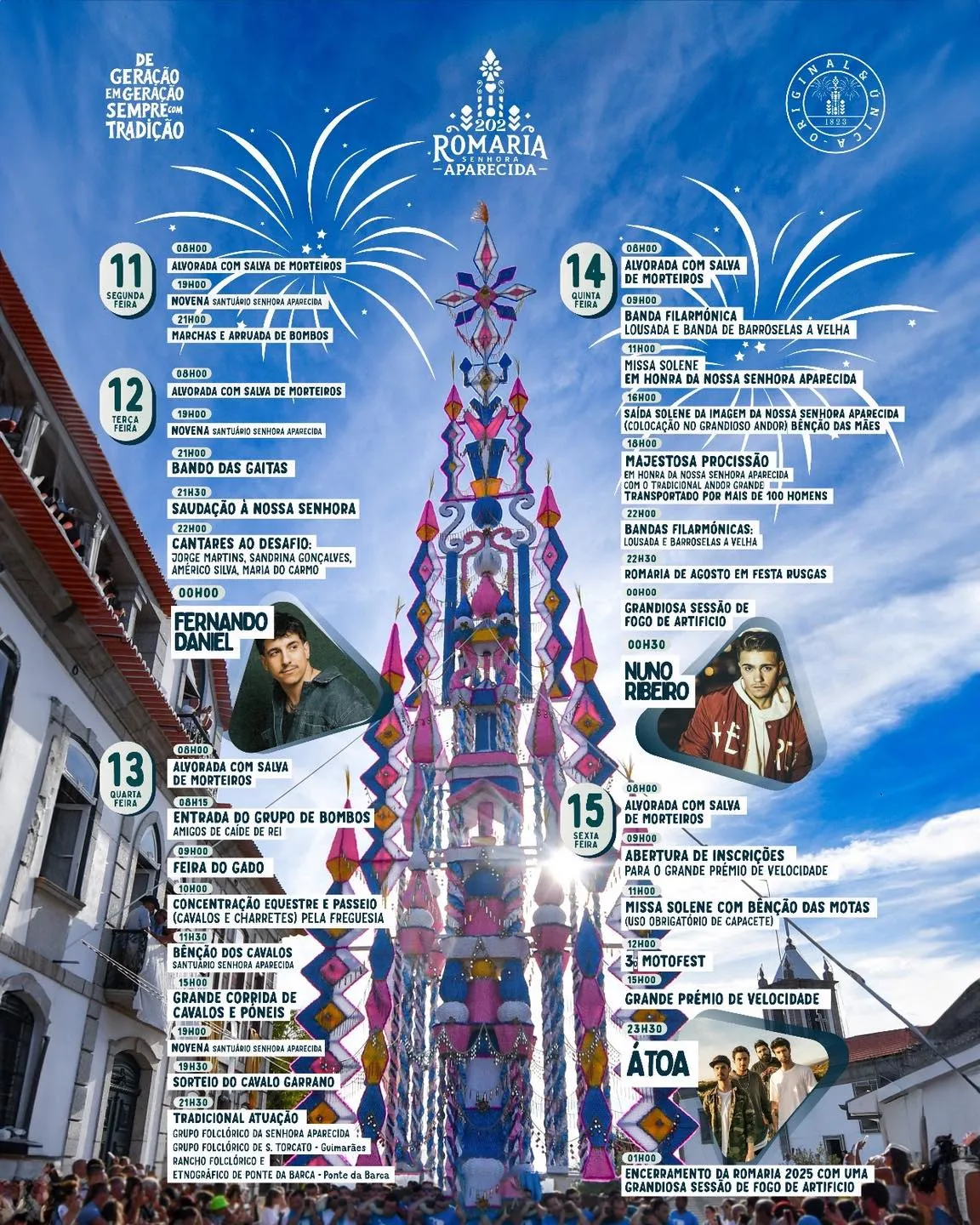 Romaria da Senhora Aparecida 2025 em Torno - Agenda de Concertos