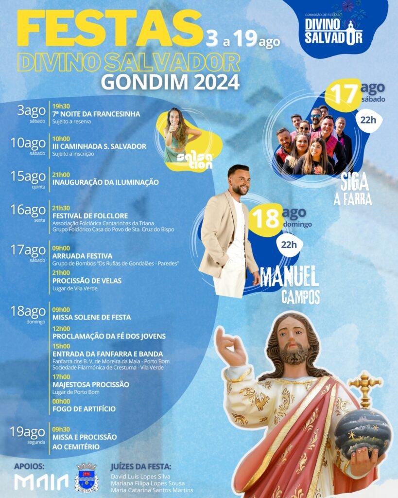 Festa do Divino Salvador 2025 em Godim - Agenda de Concertos