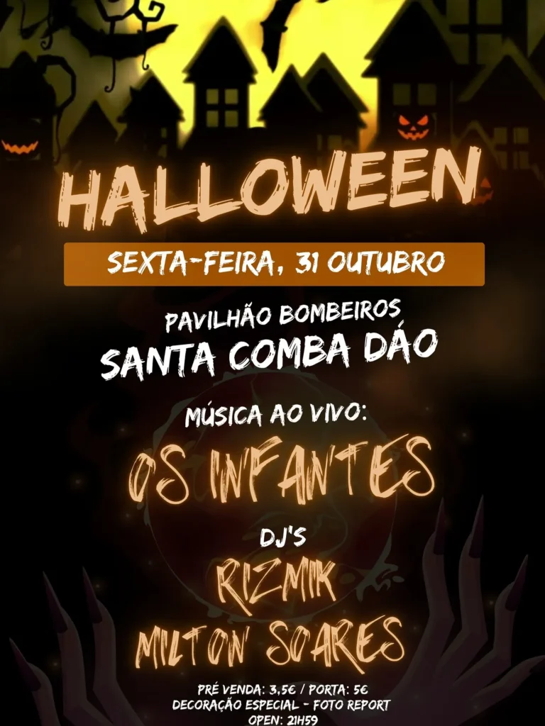 Halloween de Santa Comba Dão 2025 - Agenda de Concertos