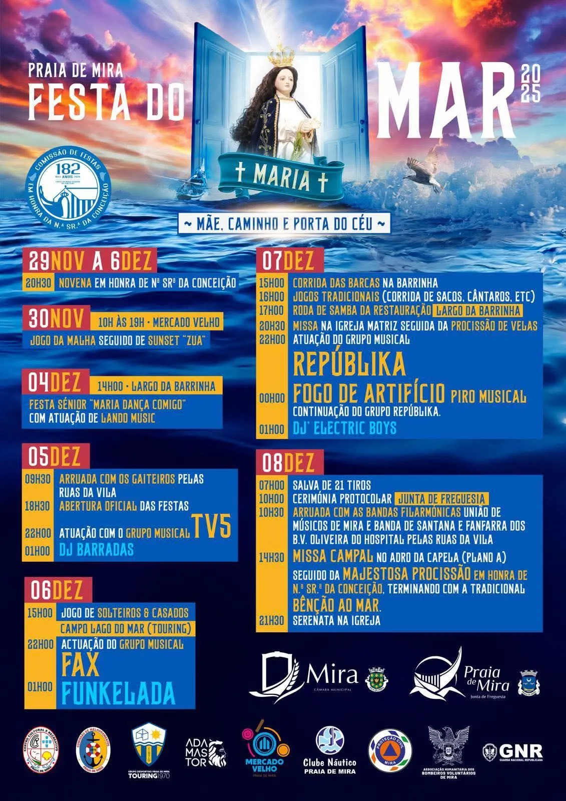 Festa do Mar 2025 em Praia da Mira - Agenda de Concertos