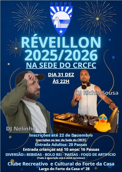 Passagem de Ano do Forte da Casa 2025 - Agenda de Concertos