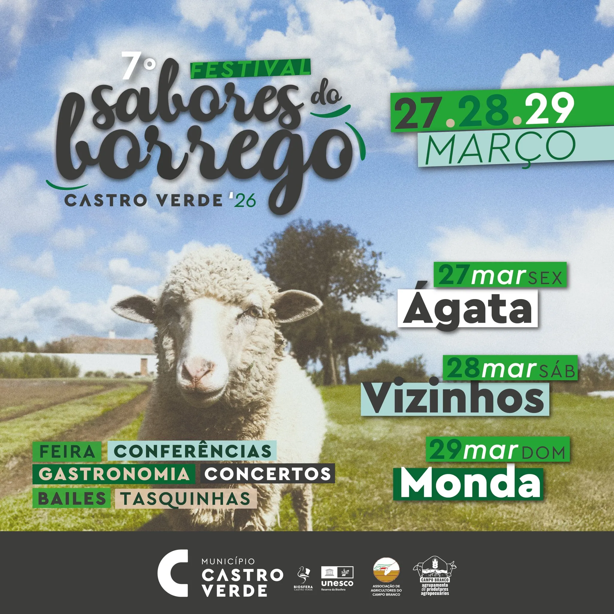 Festival Sabores do Borrego 2026 em Castro Verde - Agenda de Concertos