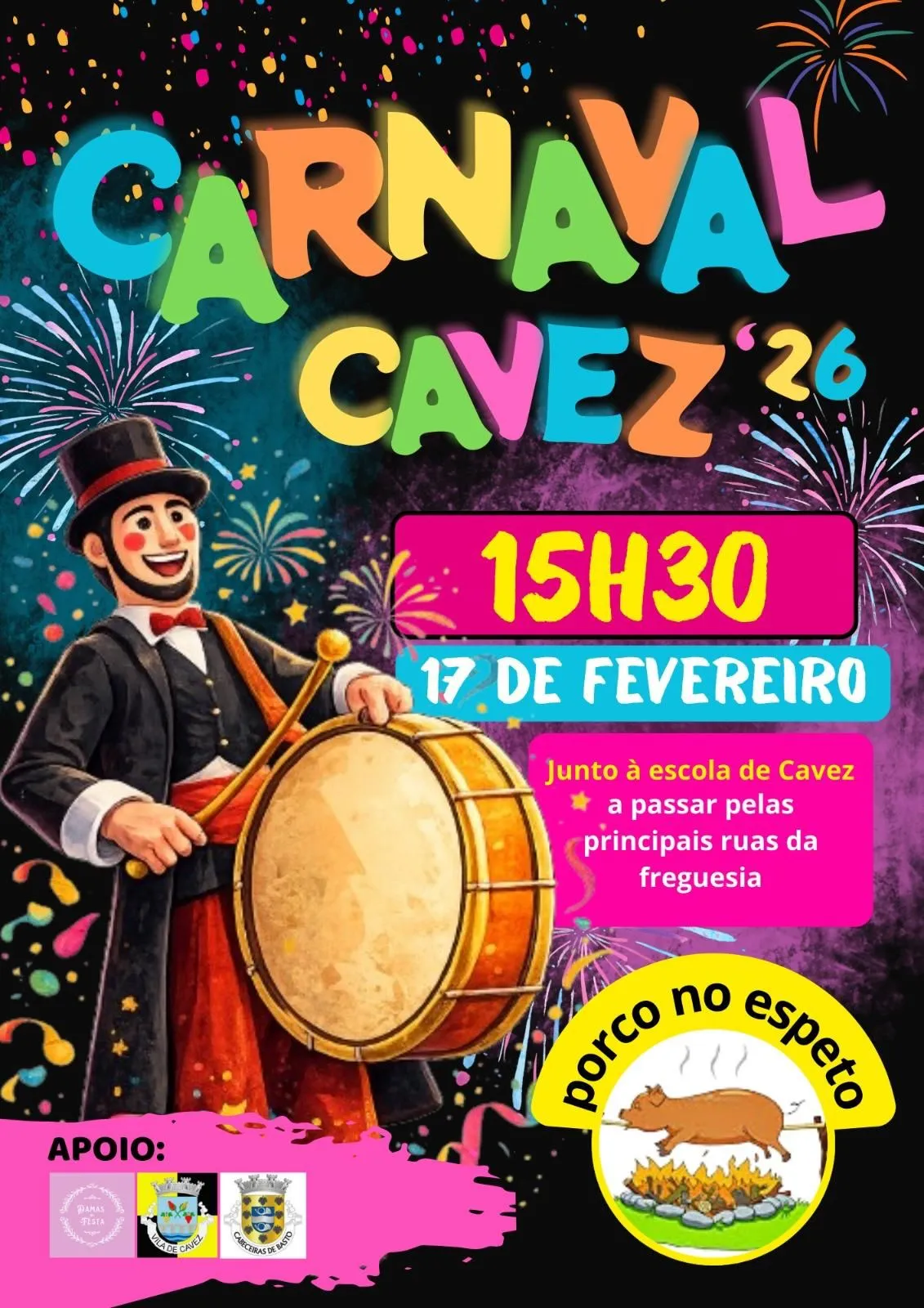 Carnaval de Cavez 2026 - Agenda de Concertos