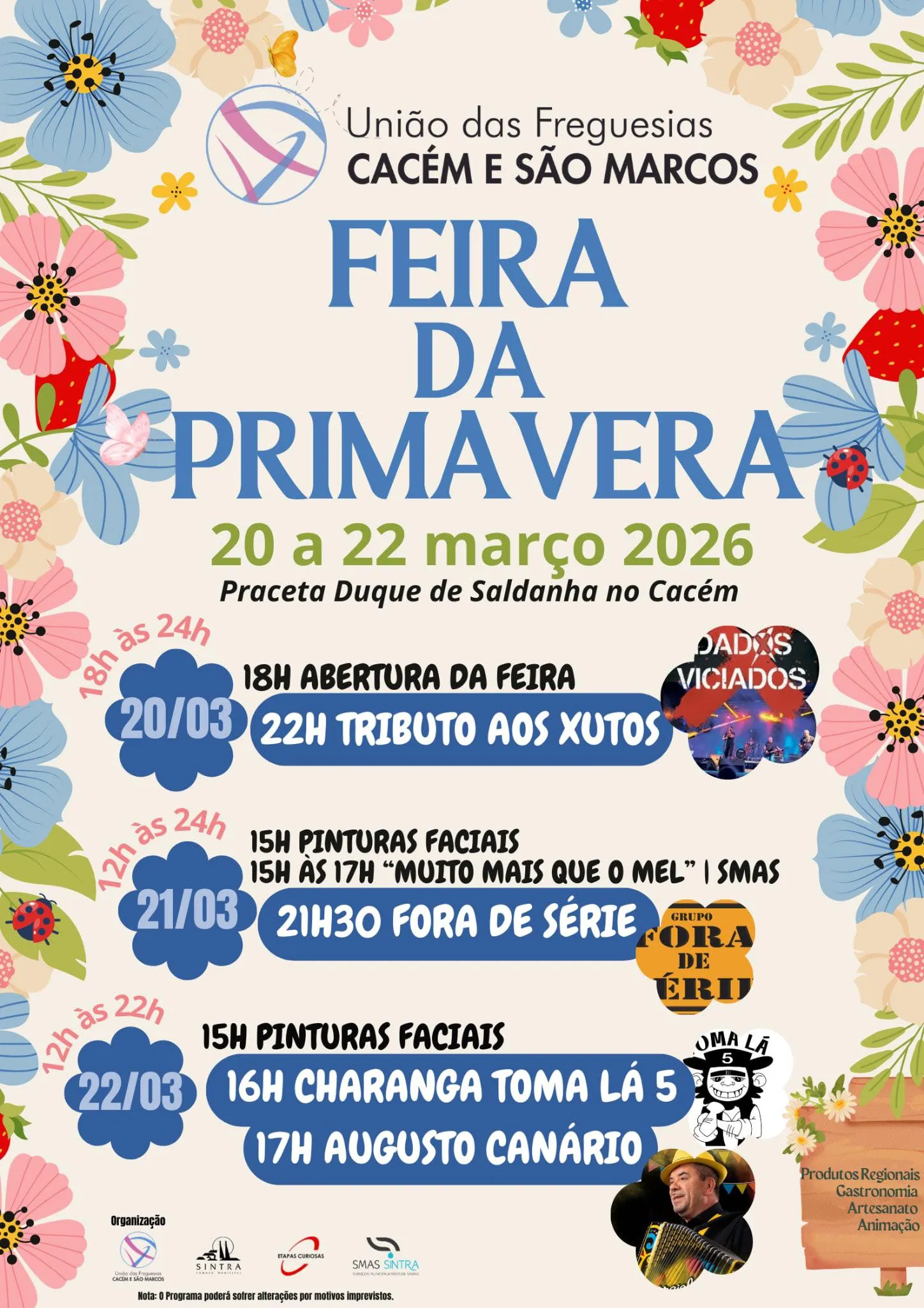 Feira da Primavera 2026 em Cacém - Agenda de Concertos