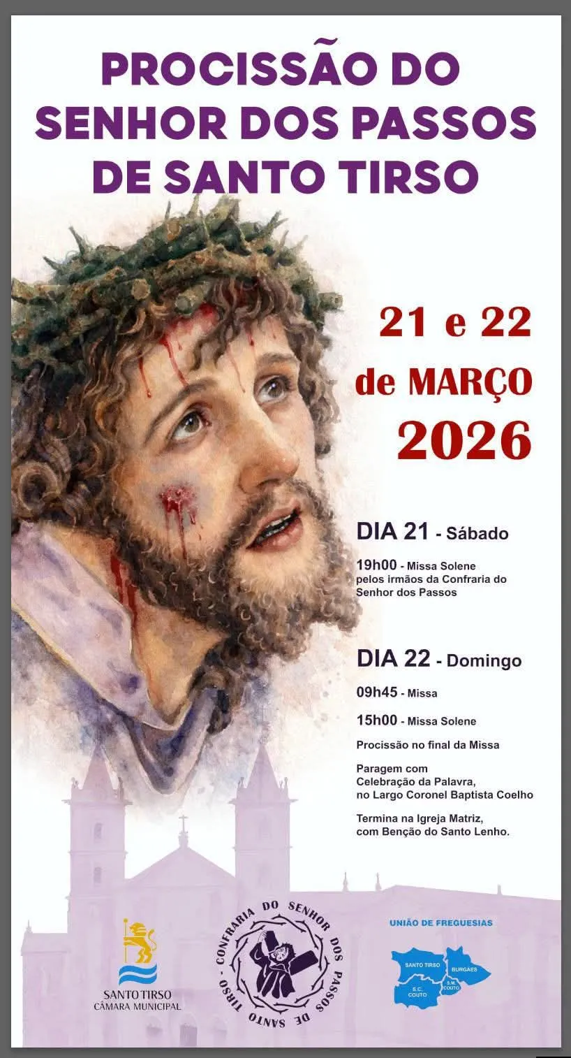 Senhor dos Passos 2026 em Santo Tirso - Agenda de Concertos