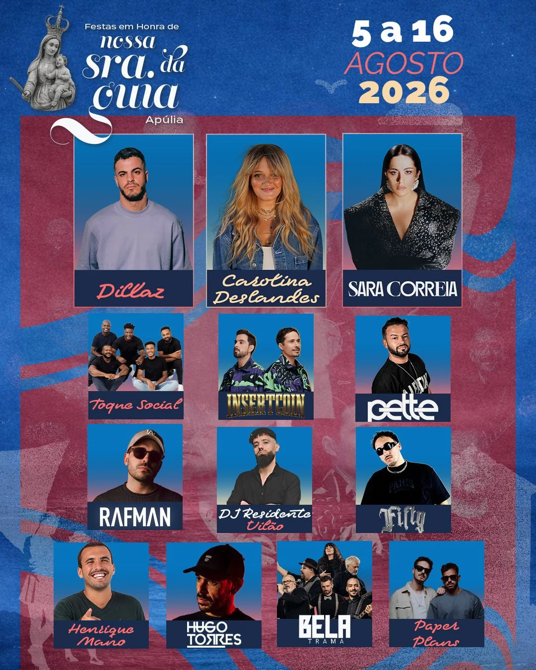 Festas da Apúlia (Senhora da Guia) 2026 - Agenda de Concertos