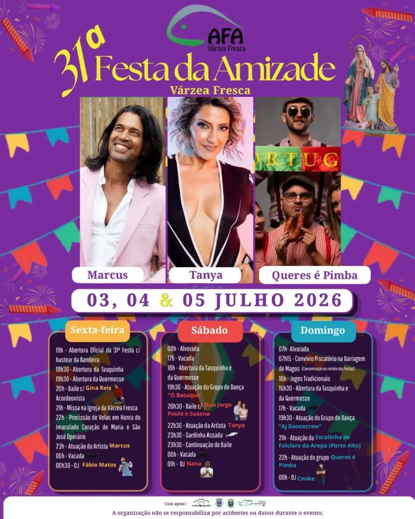 Festas de Várzea Fresca (Amizade) 2026 - Agenda de Concertos