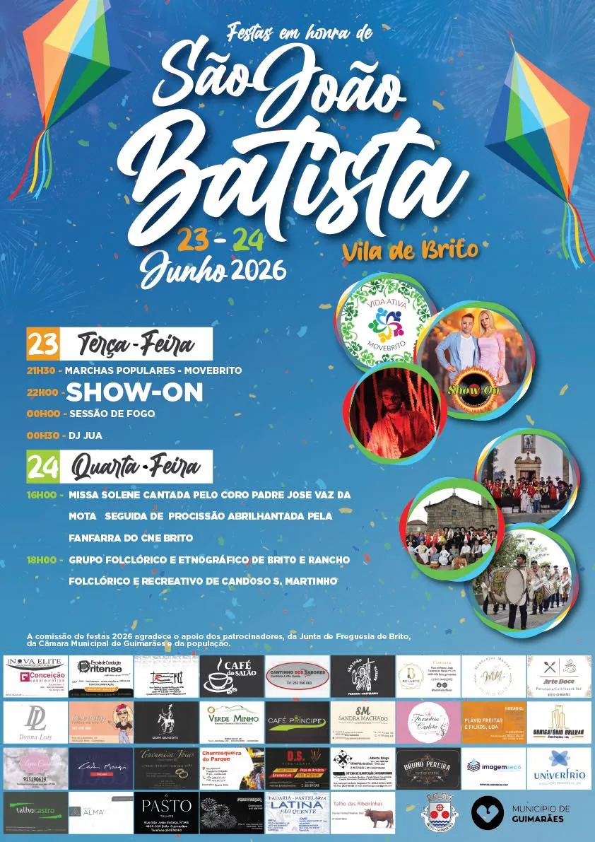 Festas de Vila de Brito (São João) 2026 - Agenda de Concertos